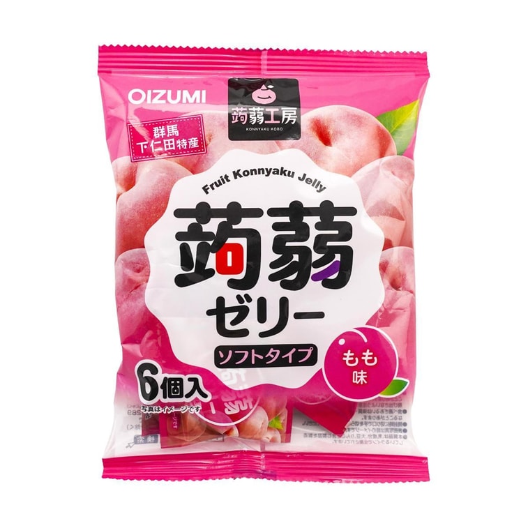 SHIMONITA Peach Konjac Jelly | Chewy Low-Cal Peach Jelly Snack 6-Pack 3 ...